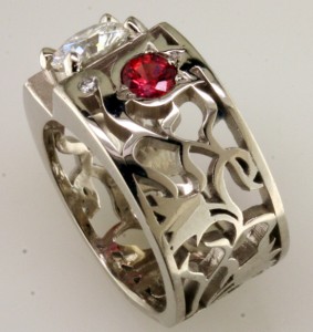 Padparadscha and Hand Engraved Accents = A Grand Custom Ring - Mardon ...