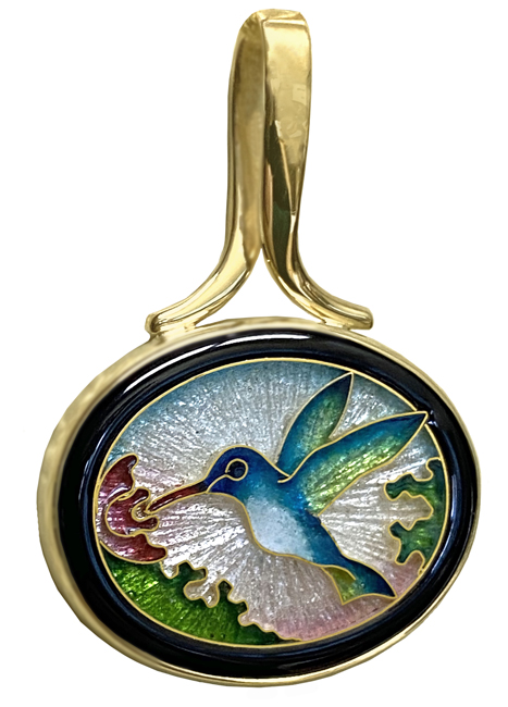 Enamel Hummingbird Pendant - Mardon Jewelers
